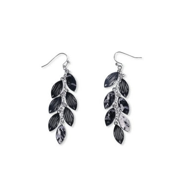 Time and Tru Women's Gold Tone Faux Leather Feather Drop Earrings - Walmart.com