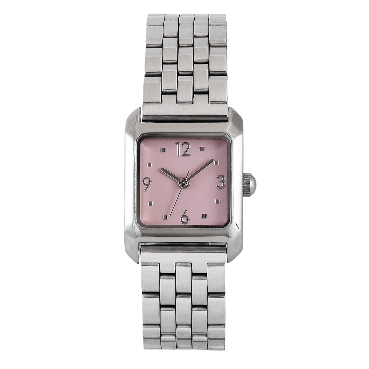 Time and Tru Adult Women's Silver Tone Mini Wristwatch in Pink Mother ...