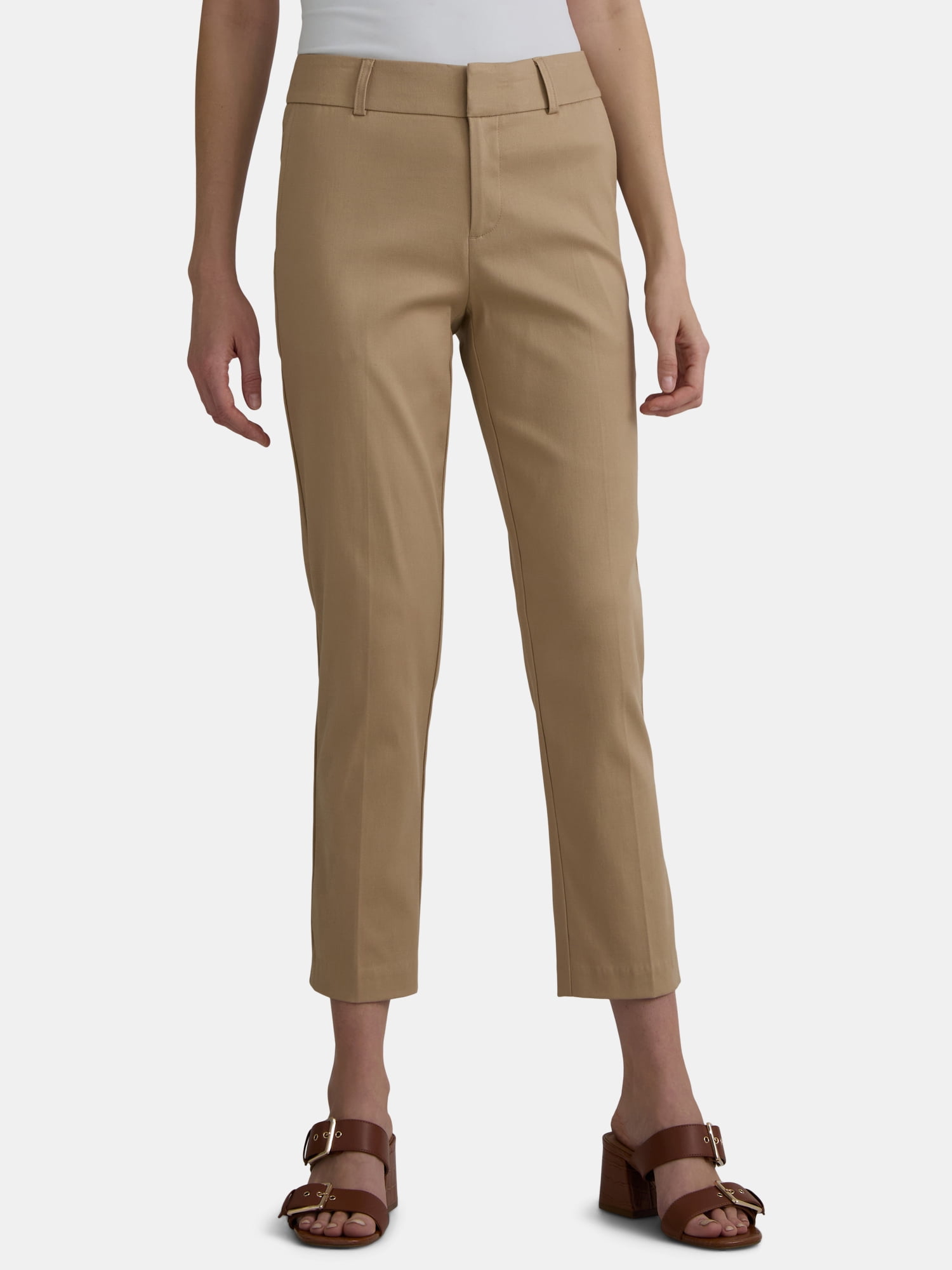 Time and Tru Women's Skinny Pants, 27 Inch Inseam, Cotton Blend, Mid ...