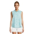 Time and Tru Women's Sleeveless Button-Down Shirt - Walmart.com Time and Tru Women's Sleeveless Button-Down Shirt - Walmart.com