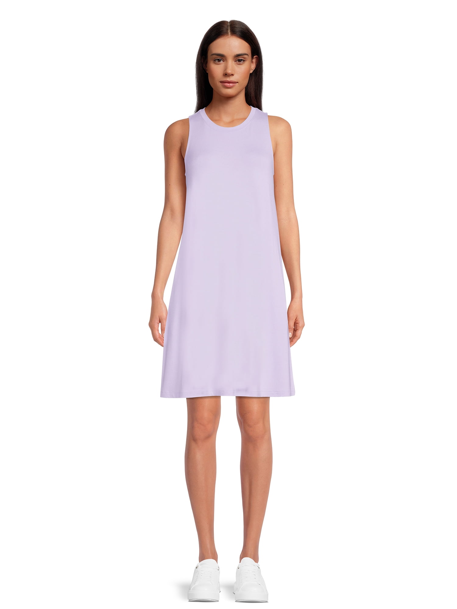 Time and Tru Women's Sleeveless Knit Swing Dress, Sizes XS-XXXL ...