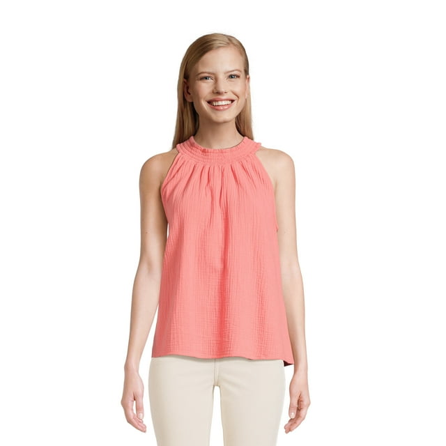 Time and Tru Women's Smocked Halter Top - Walmart.com