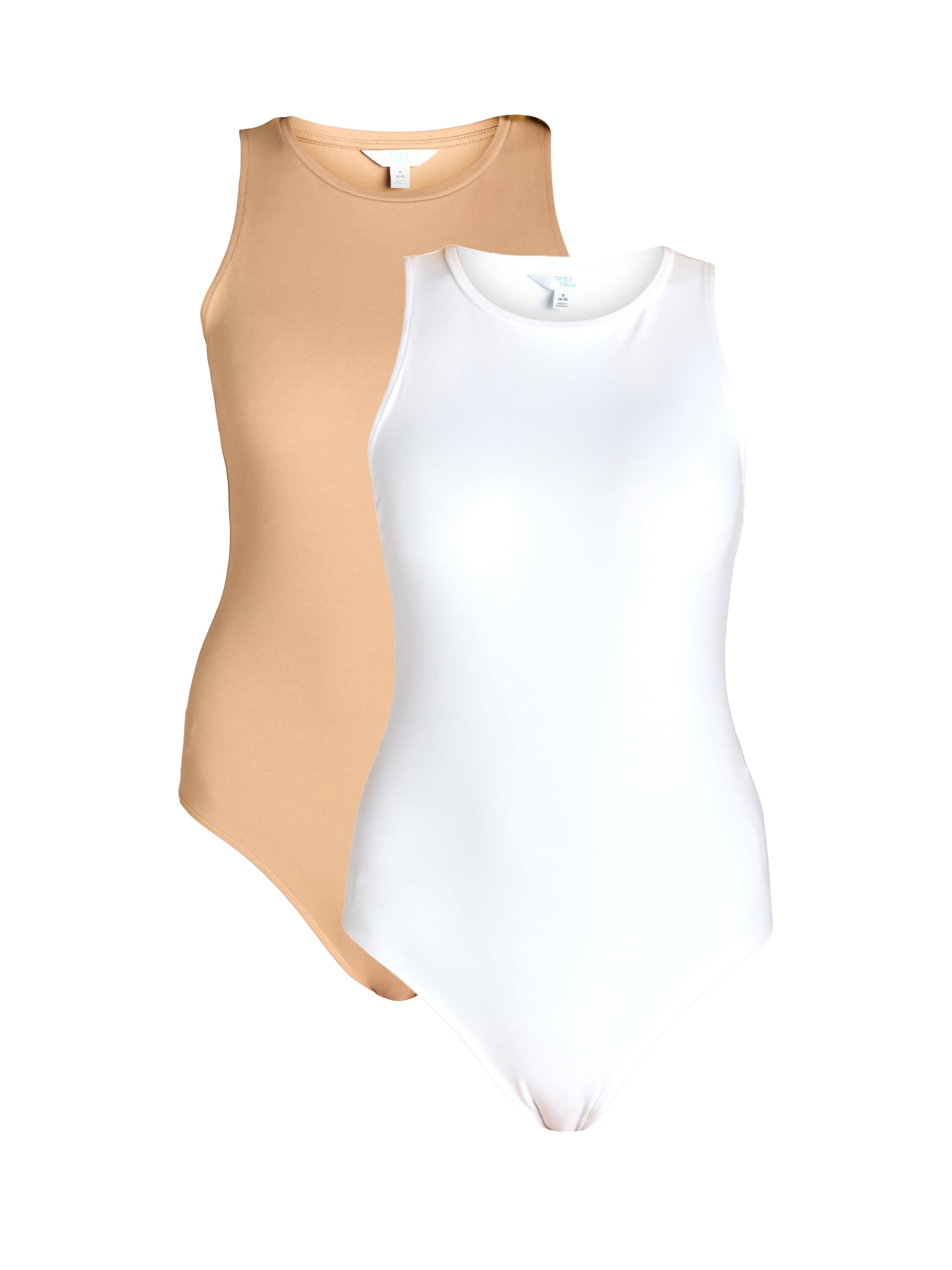 Time and Tru Women's Sleeveless Bodysuit 2-Pack, XS-XXXL - Walmart.com