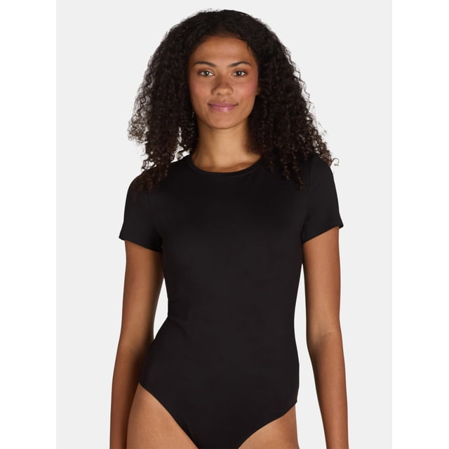Time and Tru Women's Smoothing Bodysuit with Short Sleeves, Sizes XS ...
