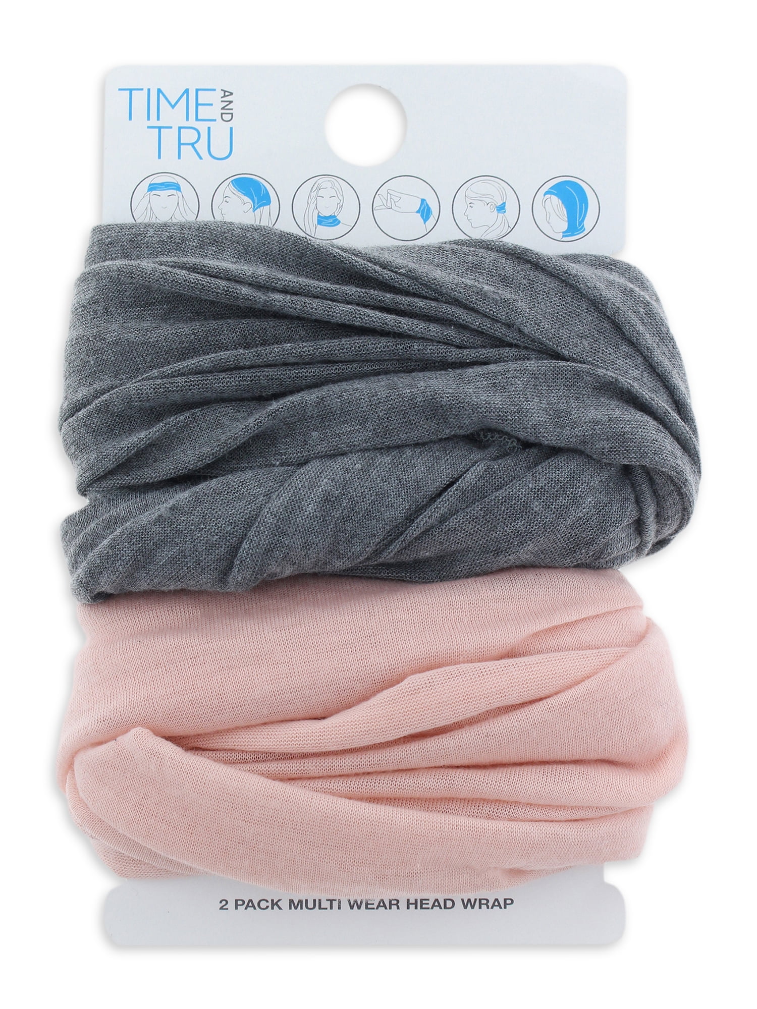 Time and Tru Women’s Solid Head Wrap, 2-Pack - Walmart.com