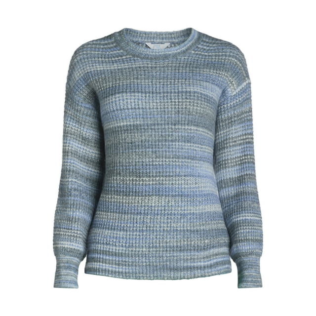 Time and Tru Women’s and Women's Plus Space Dyed Pullover Sweater ...