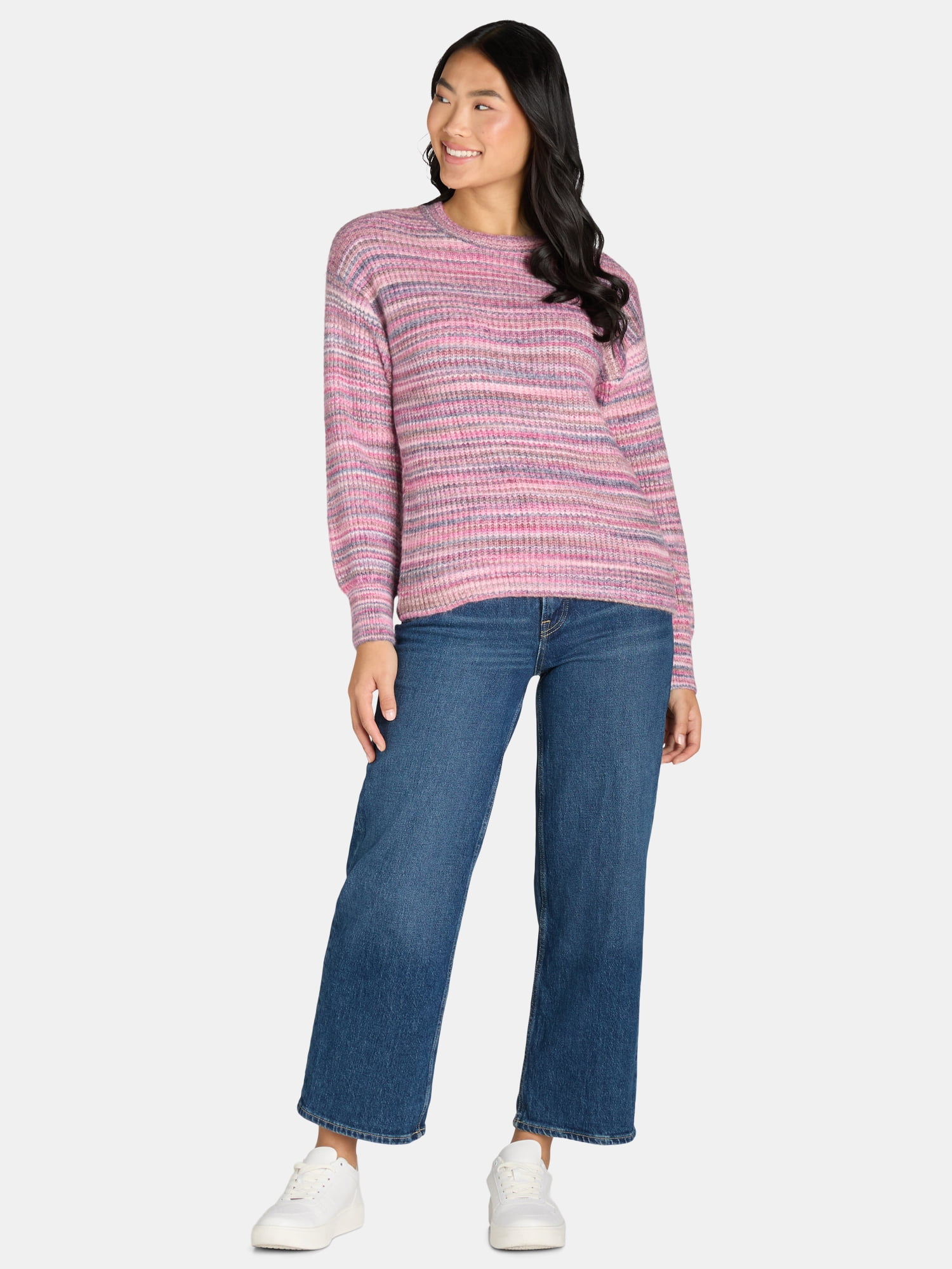 Time and Tru Space Dyed Pullover Sweater - XS-4X - Walmart.com