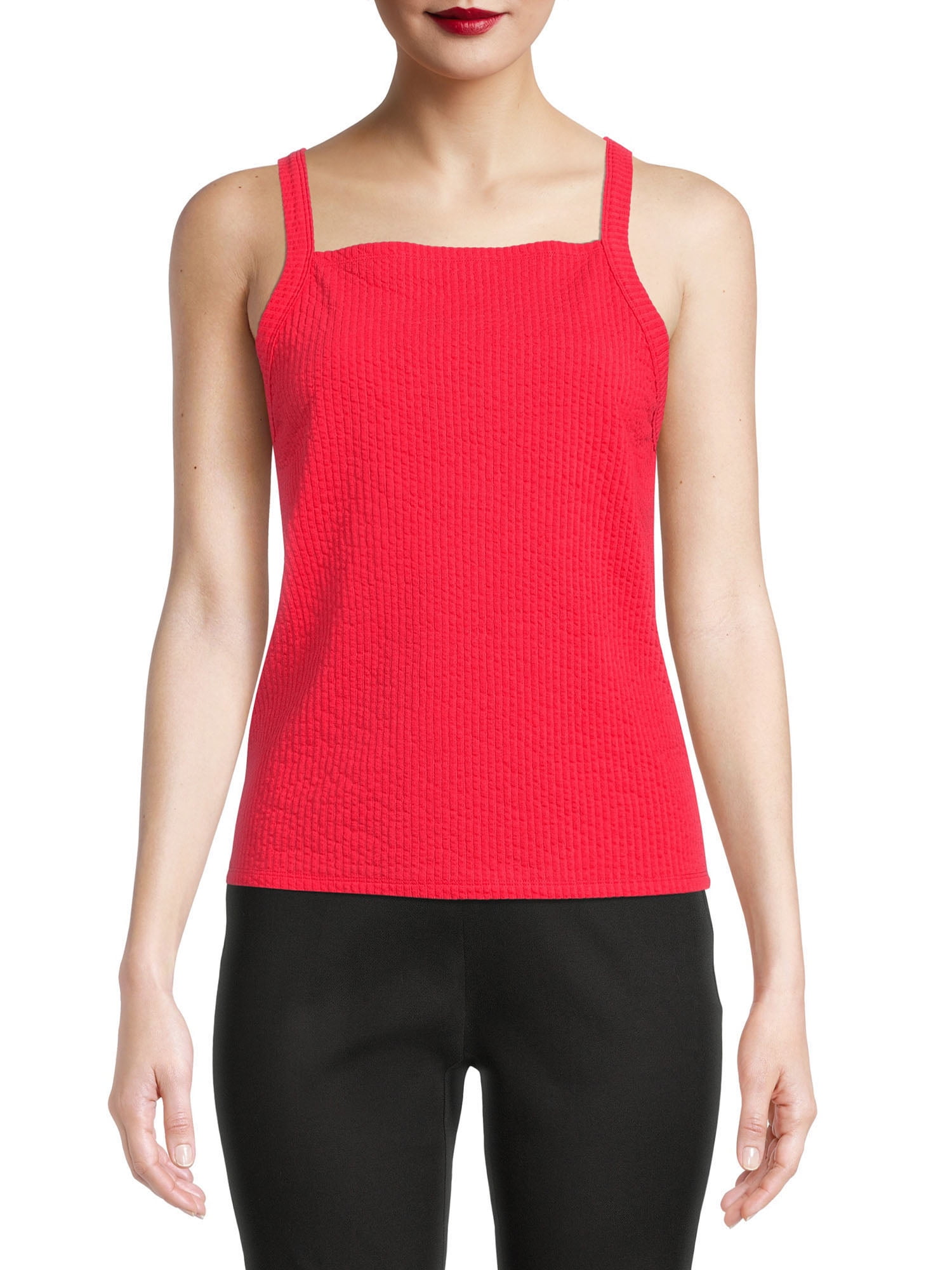 Time and Tru Women's Square Neck Tank Top - Walmart.com