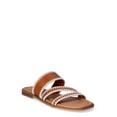 Time and Tru Women's Strappy Embroidered Sandals - Walmart.com