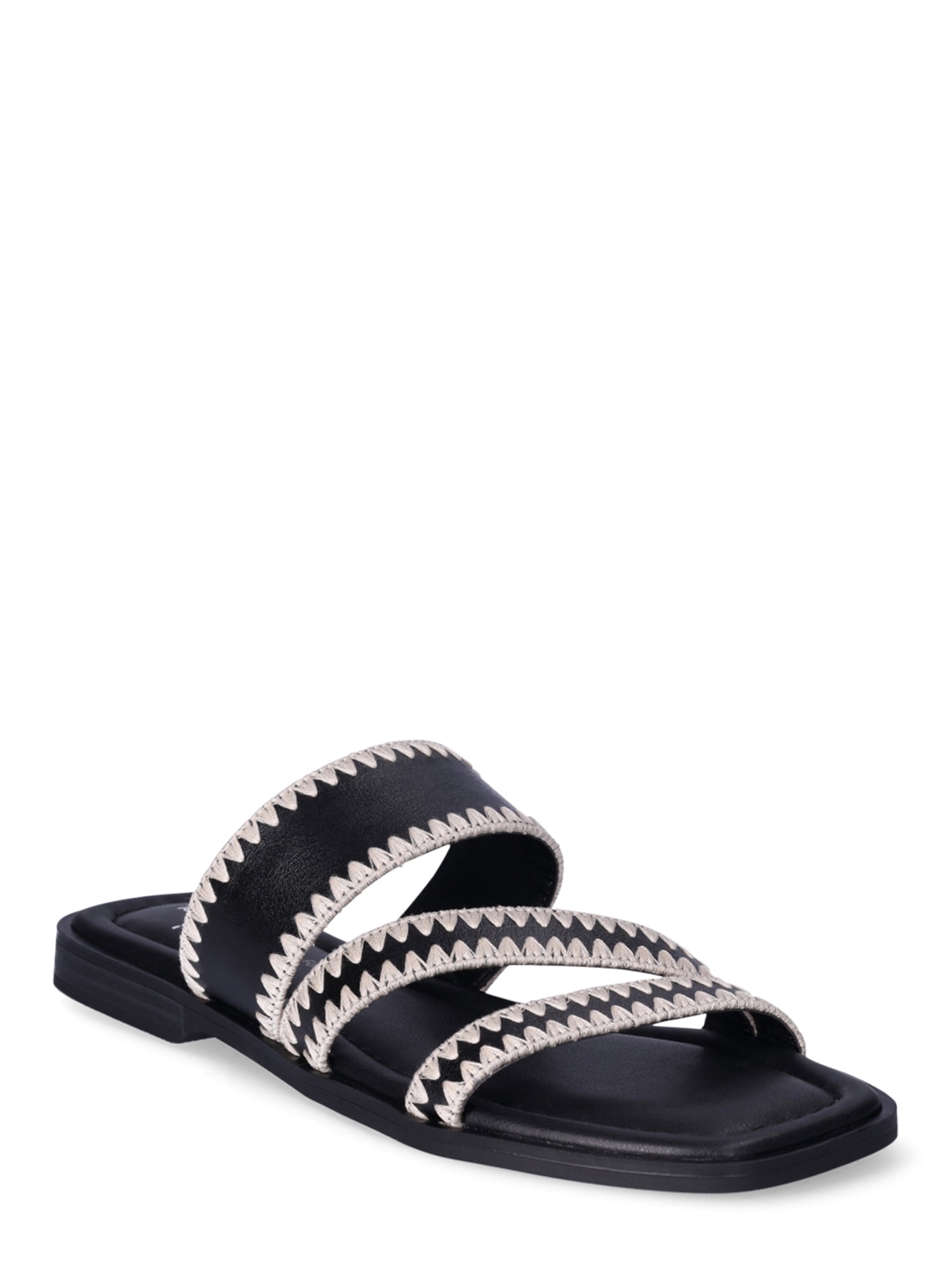Time and Tru Women's Strappy Embroidered Sandals - Walmart.com