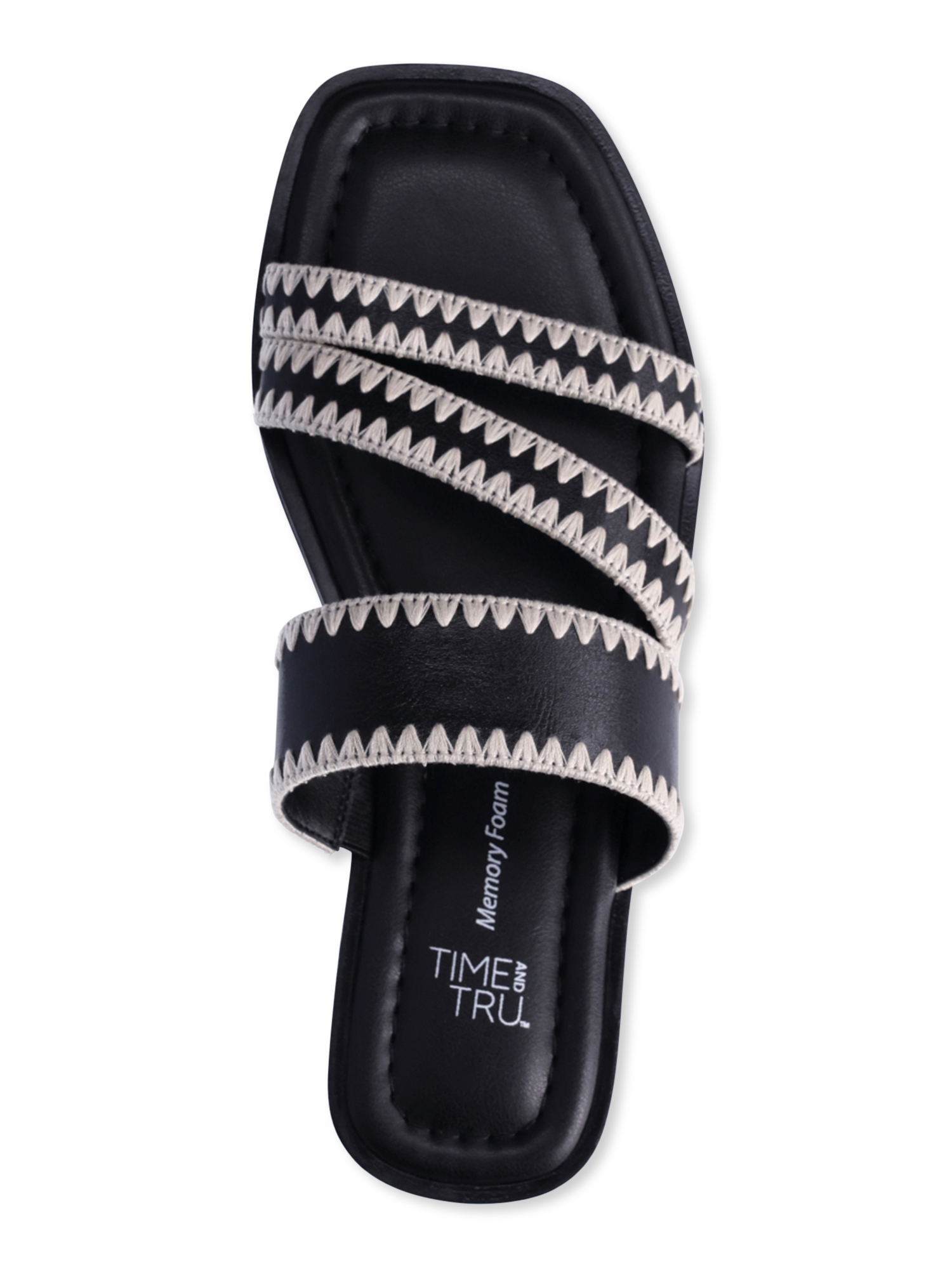 Time and Tru Women's Strappy Embroidered Sandals - Walmart.com