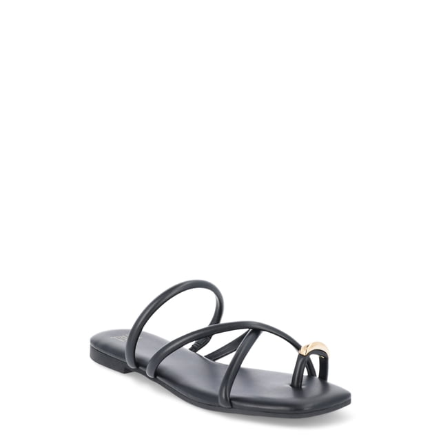 Time and Tru Women’s Strappy Toe Ring Sandals - Walmart.com