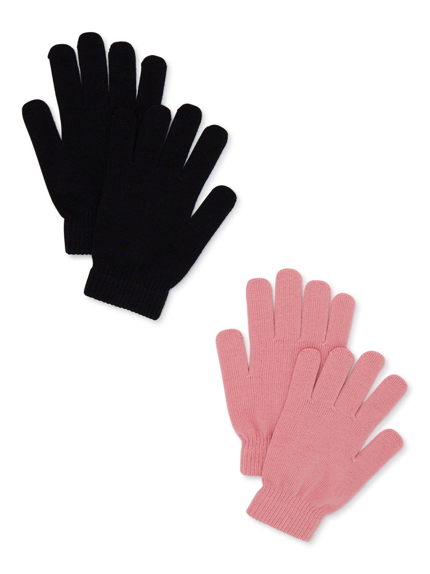 Time and Tru Women's Stretch Knit Gloves, 2-Pack, Soft Mimosa - Walmart.com