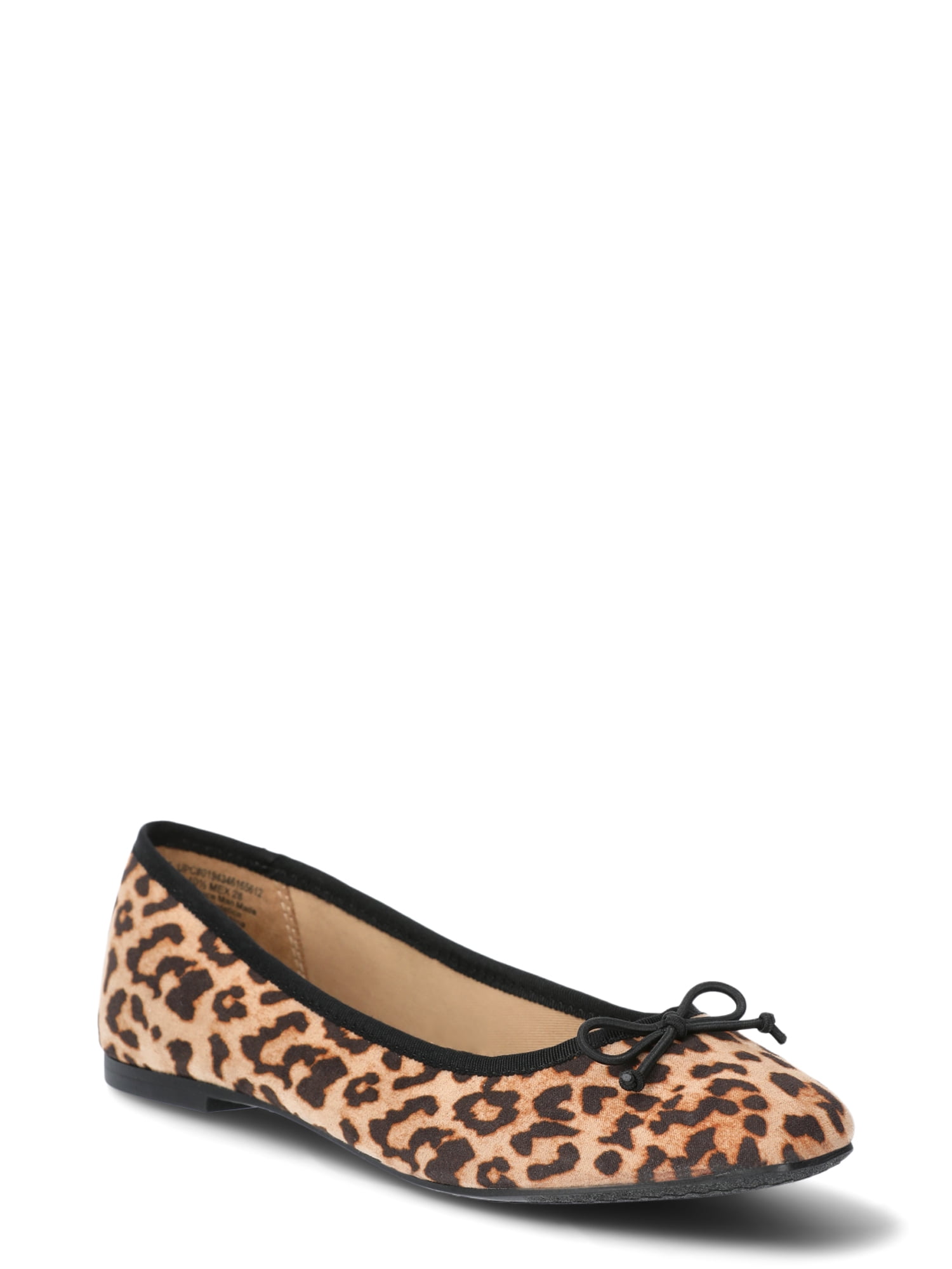 Time and Tru Women's String Bow Ballet Flats, Slip-On Flats with Memory ...