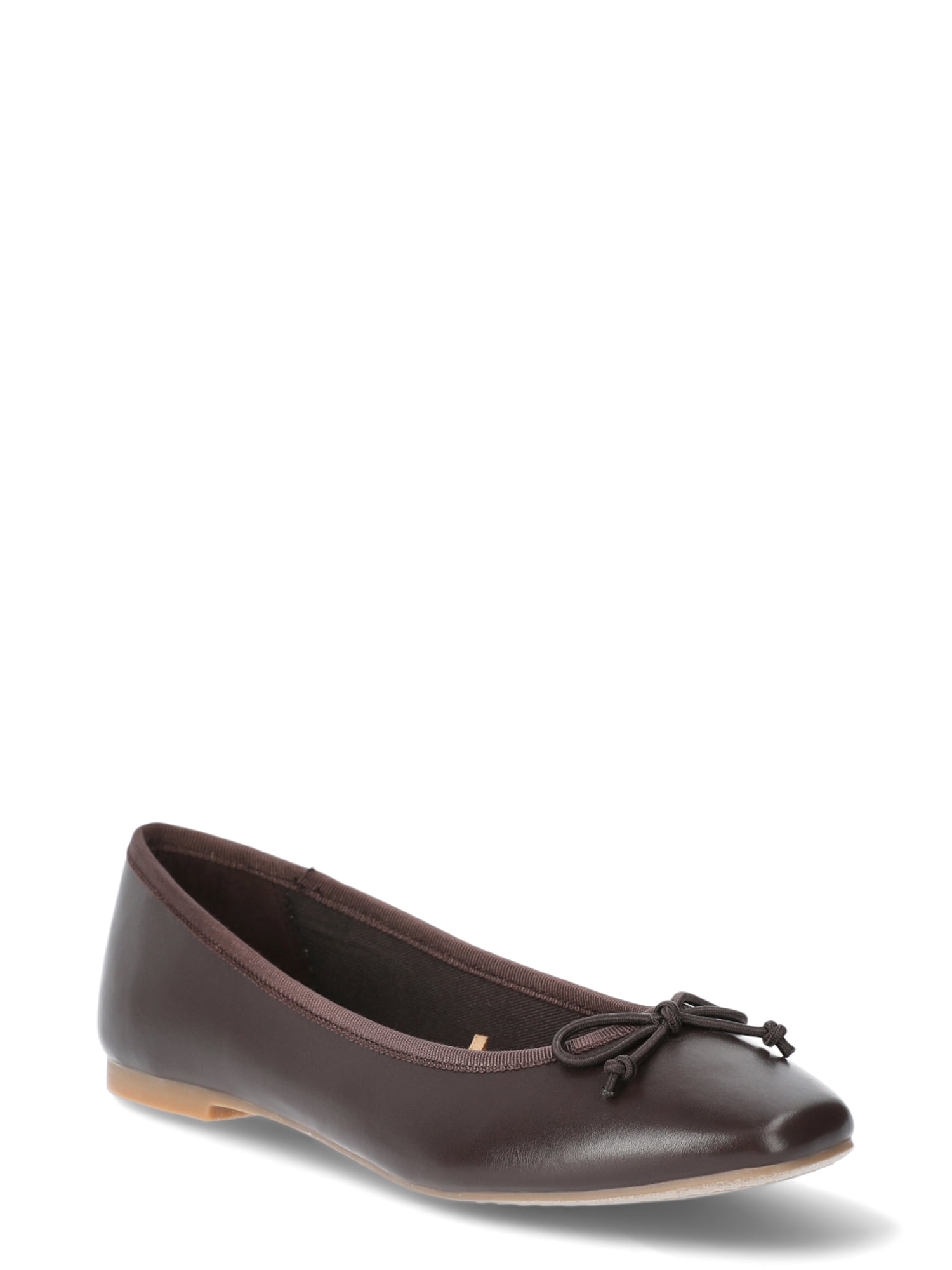 Time and Tru Women's String Bow Ballet Flats, Slip-On, Cushioned Memory ...