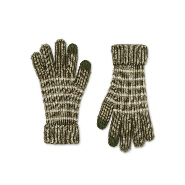 Time and Tru Women's Stripe Knit Gloves - Walmart.com