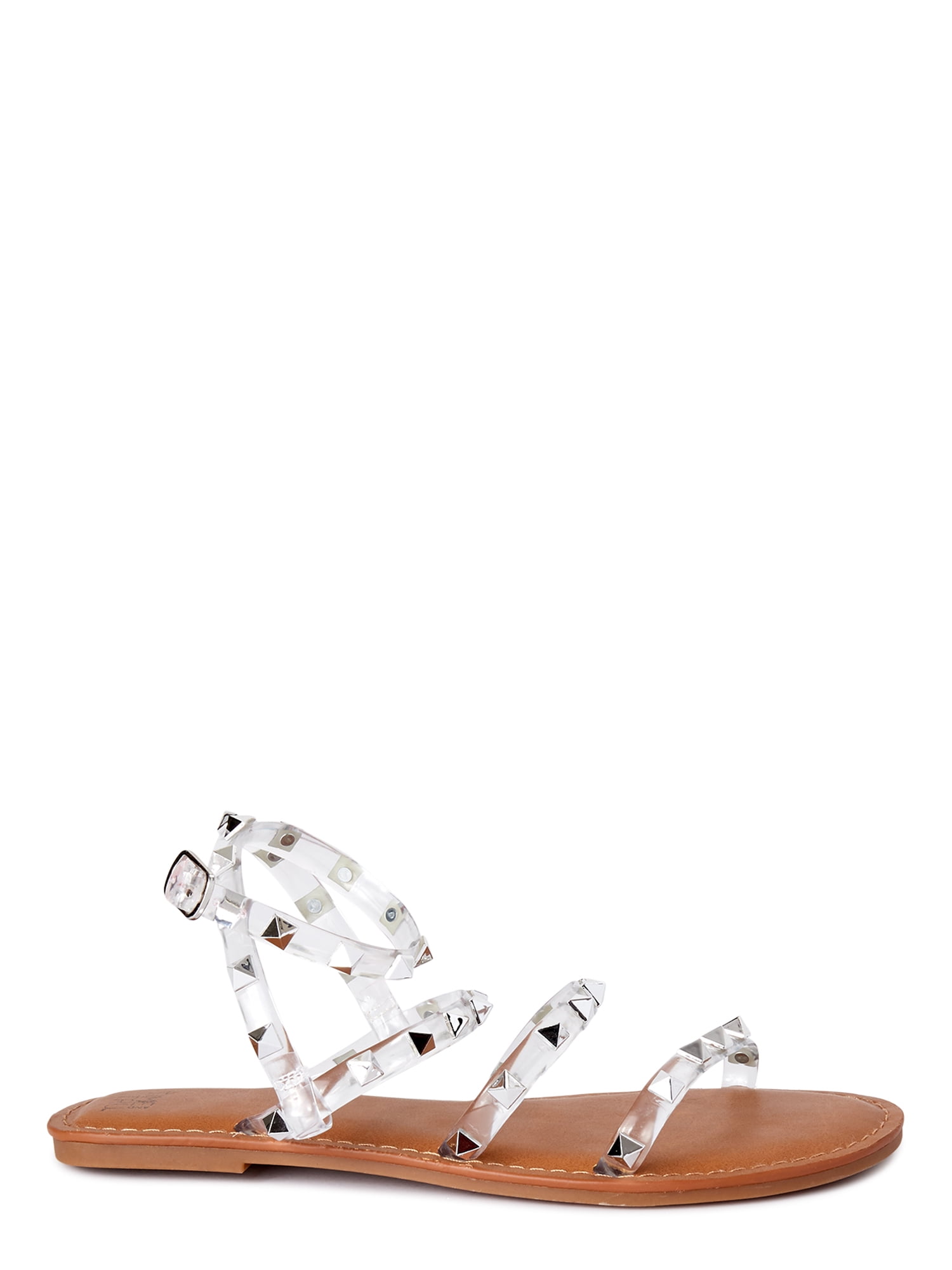 Time and Tru Women's Studded Gladiator Sandals, Wide Width Available ...