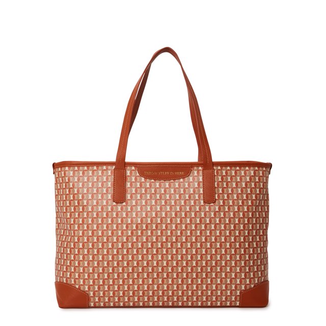 Time and Tru Women's Sustainable Signature Tote Pouch - Walmart ...