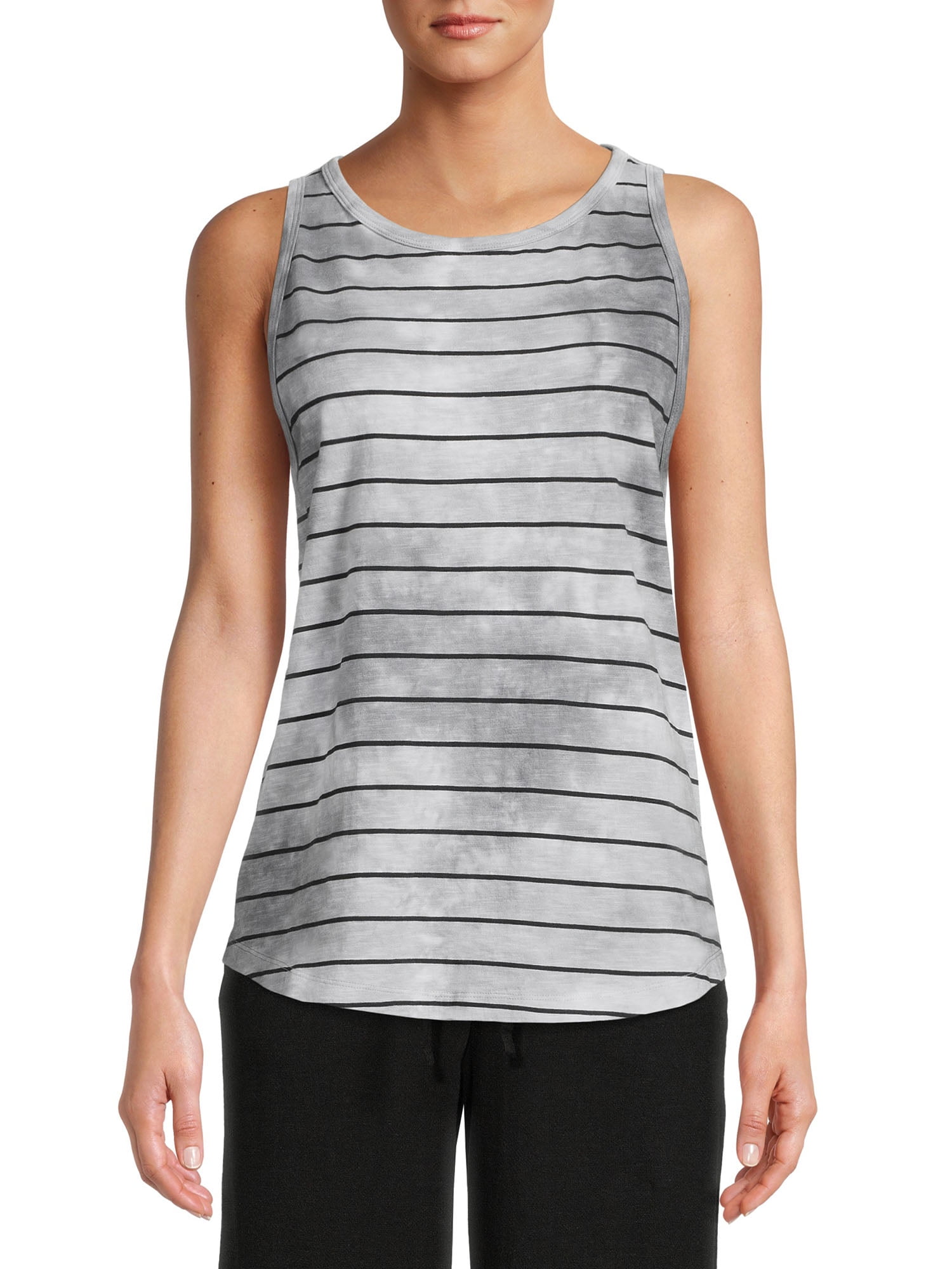 Time and Tru Women's Cotton Swing Tank Top - Relaxed Fit Crewneck ...