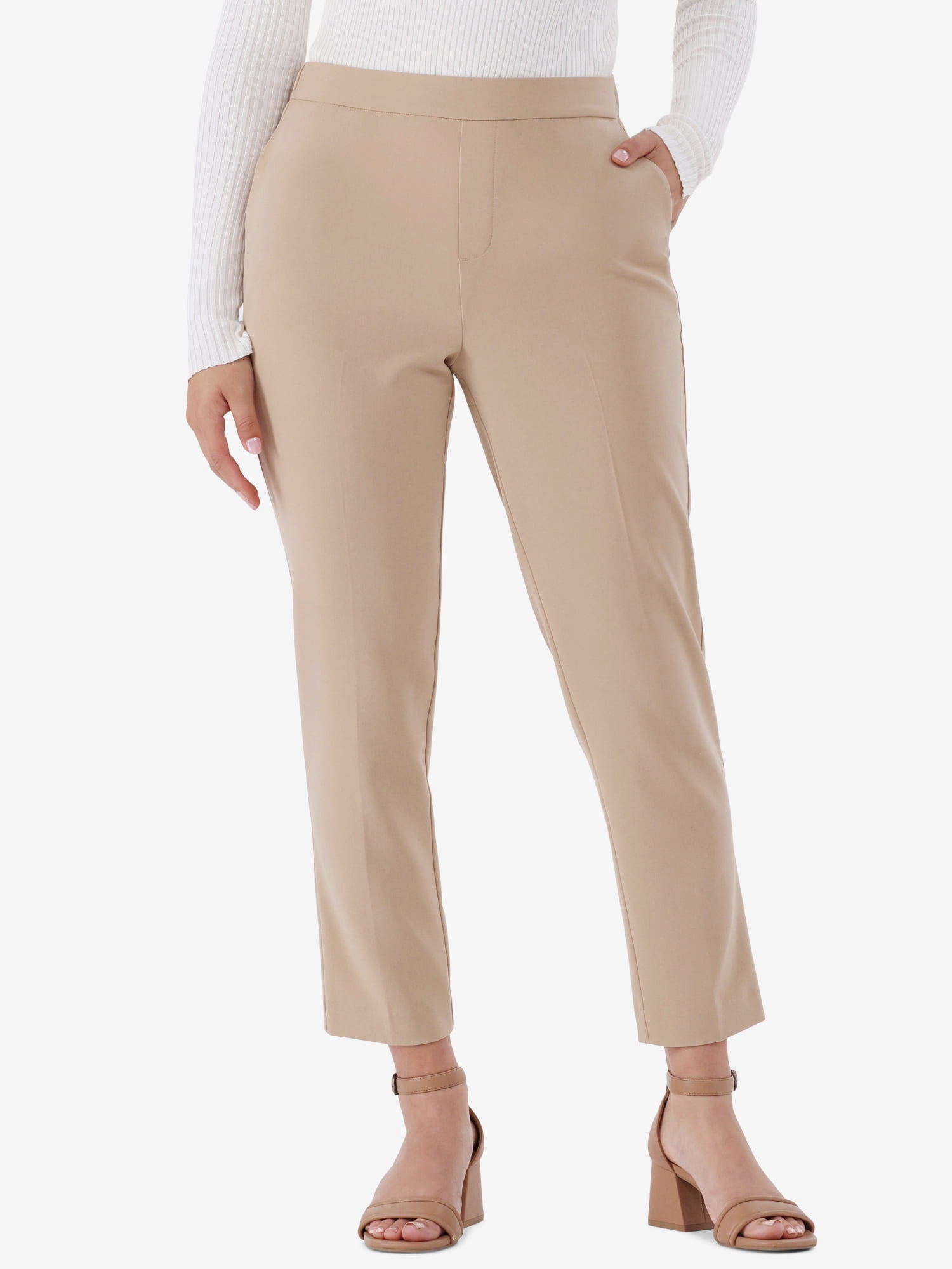 Time and Tru Women's Tapered Pull-On Dress Pants - Walmart.com