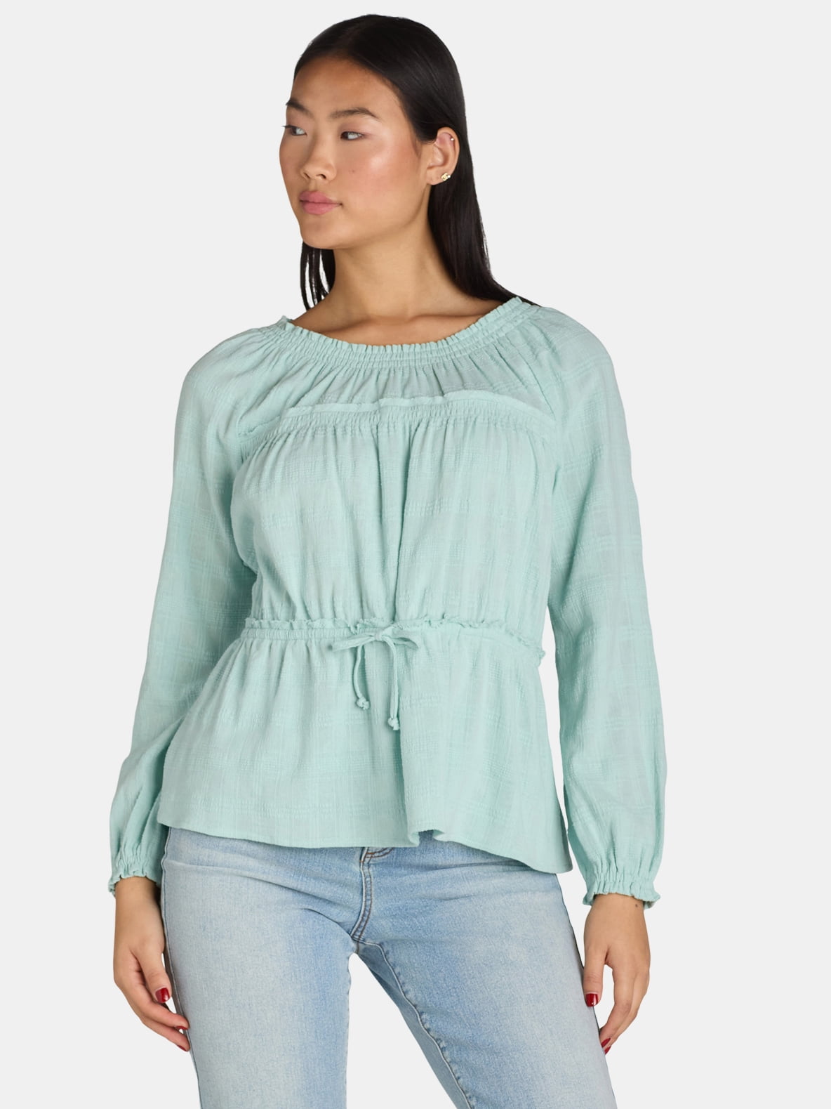 Time and Tru Women's Textured Blouse - Walmart.com