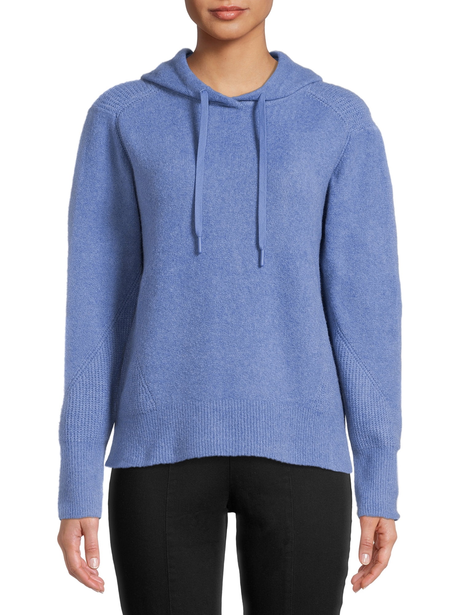 Time and Tru Women's Textured Hoodie Sweater - Walmart.com