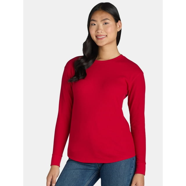 Time And Tru Womens Essential Thermal T Shirt With Long Sleeves Sizes