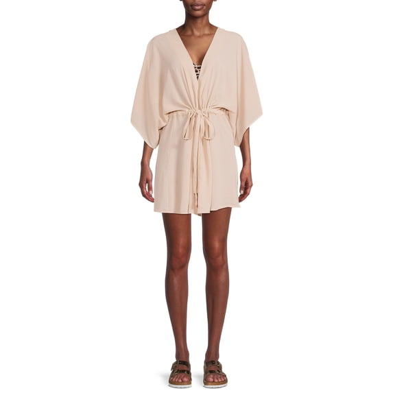 Time and Tru Women's Tie Front Layering Piece - Walmart.com