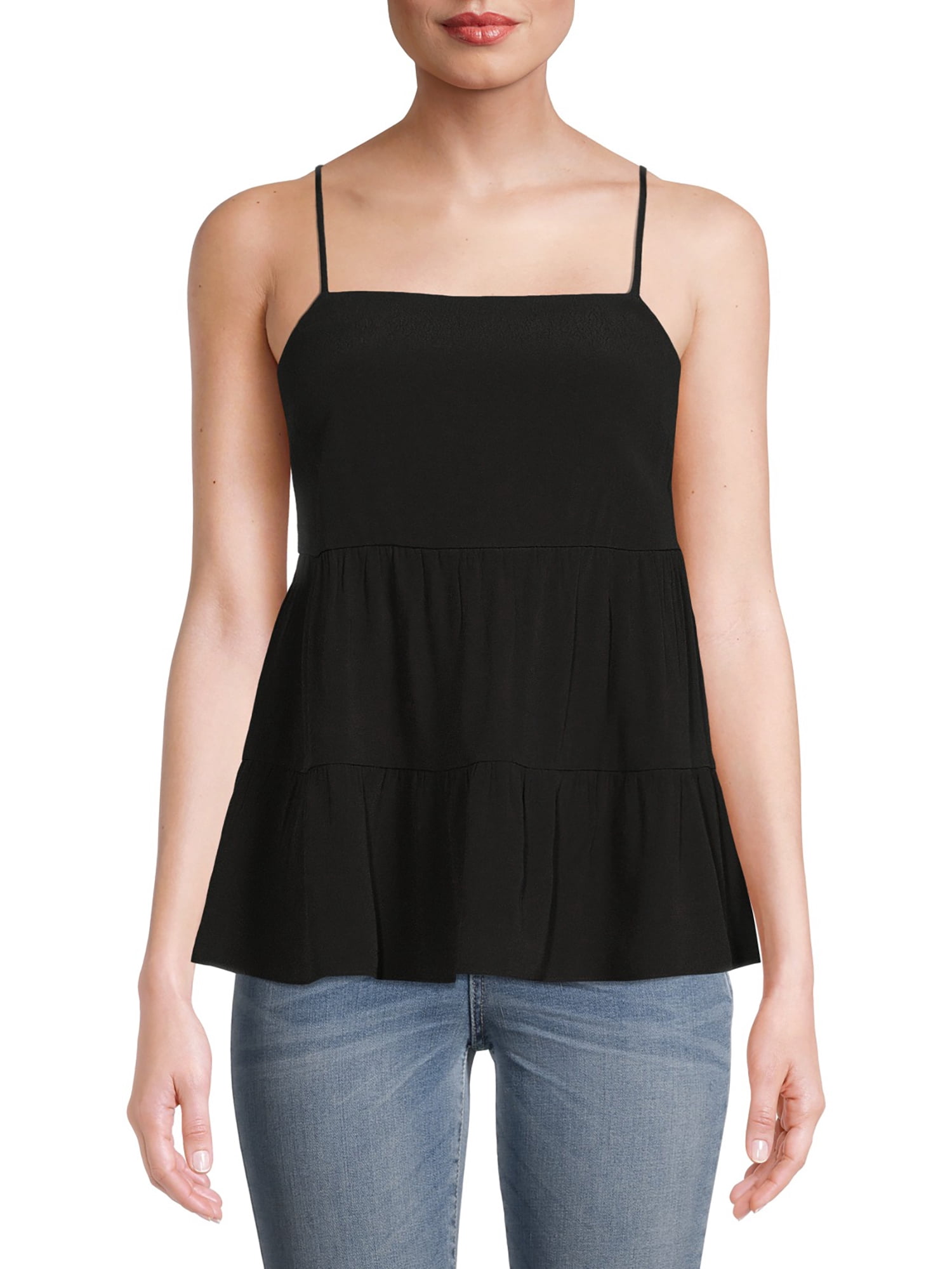 Time and Tru Women's Tiered Cami Tank Top - Walmart.com