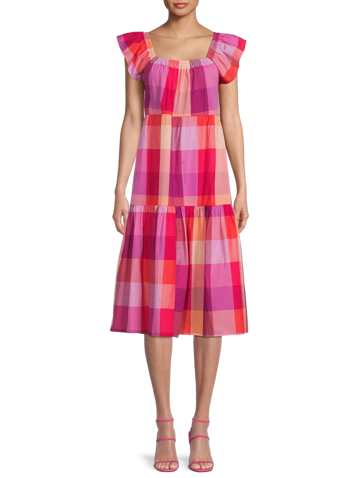 Time and Tru Women's Tiered Cotton Dress - Walmart.com