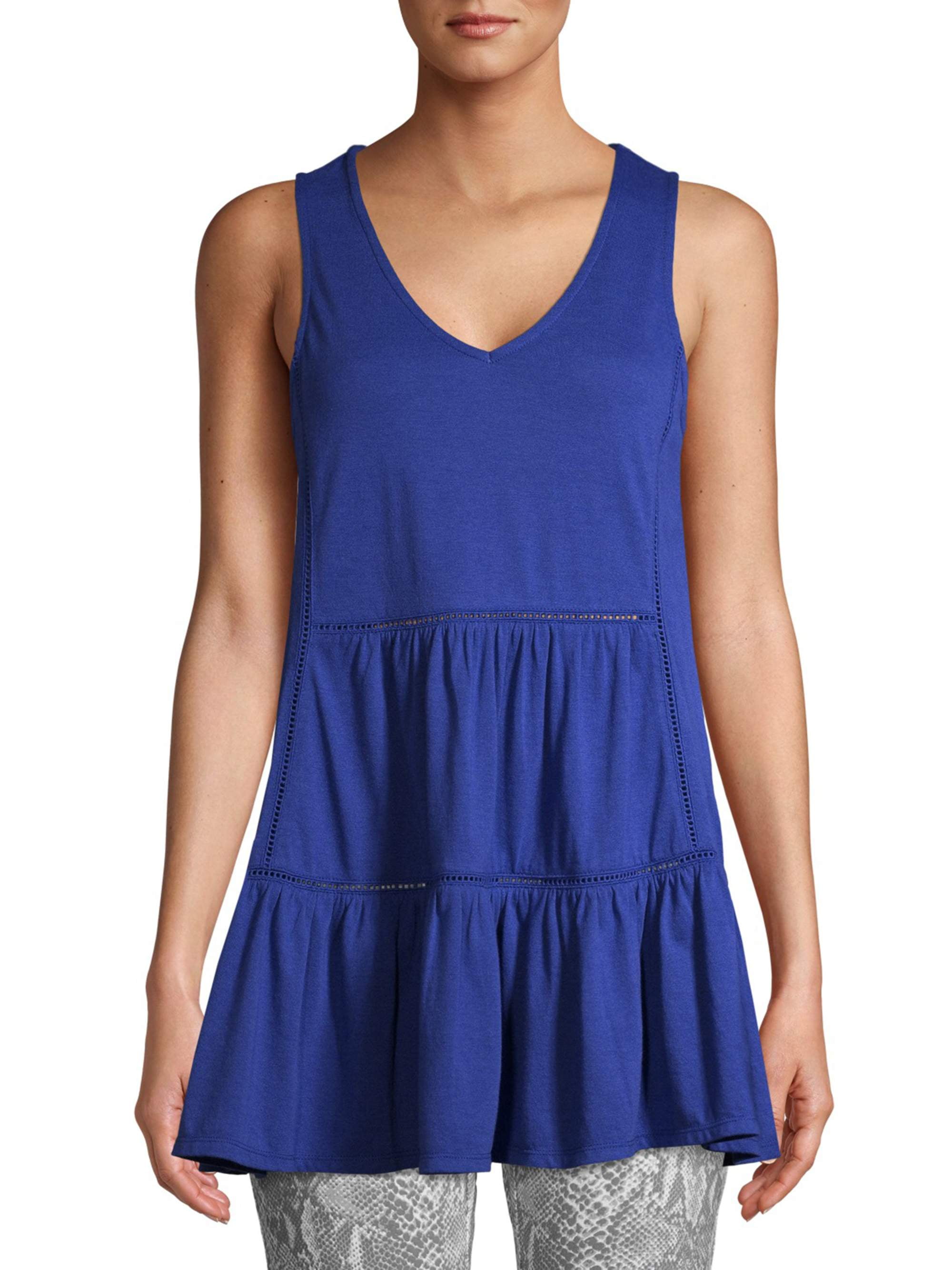Time and Tru Women's Tiered Tank Top - Walmart.com