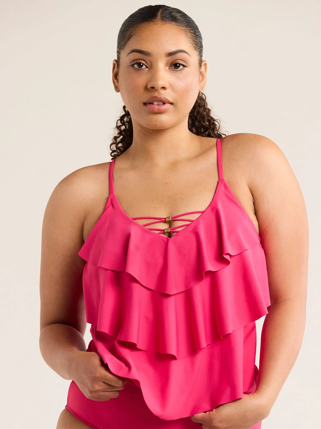Time and Tru Women's and Women's Plus Tiered Tankini Swim Top, Sizes S-3X - Walmart.com