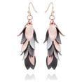 Time and Tru Women's Tri Tone Cascading Leaf Drop Earrings with Fishhook Closure - Walmart.com