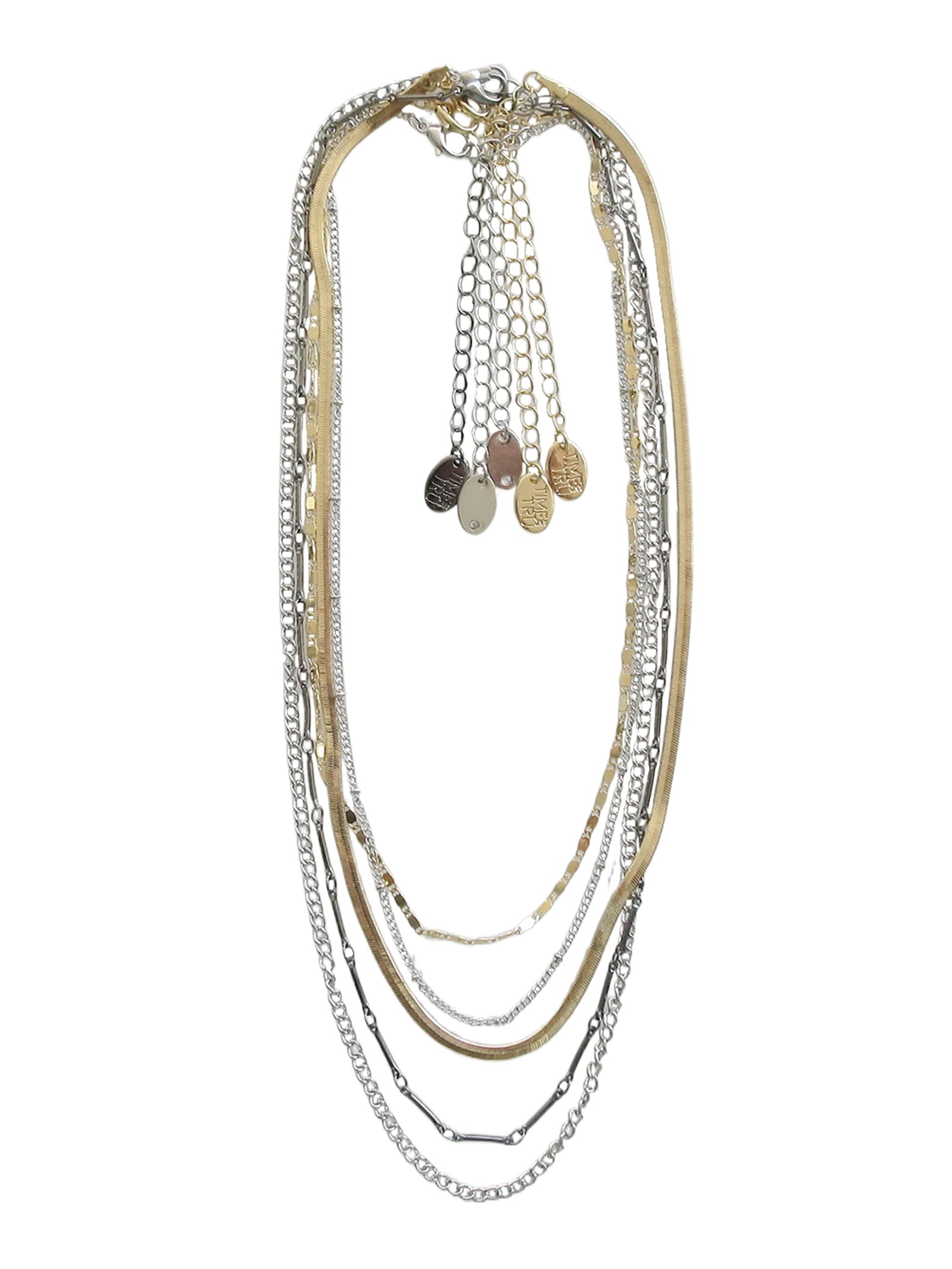 Time and Tru Women's Tri Tone Chain Necklace Set, 5 Pieces - Walmart.com