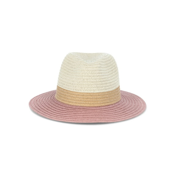 Time and Tru Women's Tricolor Panama Hat, Mauve, Lightweight Sun Hat ...