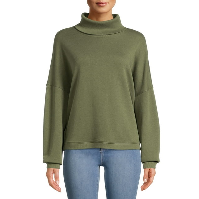 Time and Tru Women's Turtleneck Sweatshirt - Walmart.com