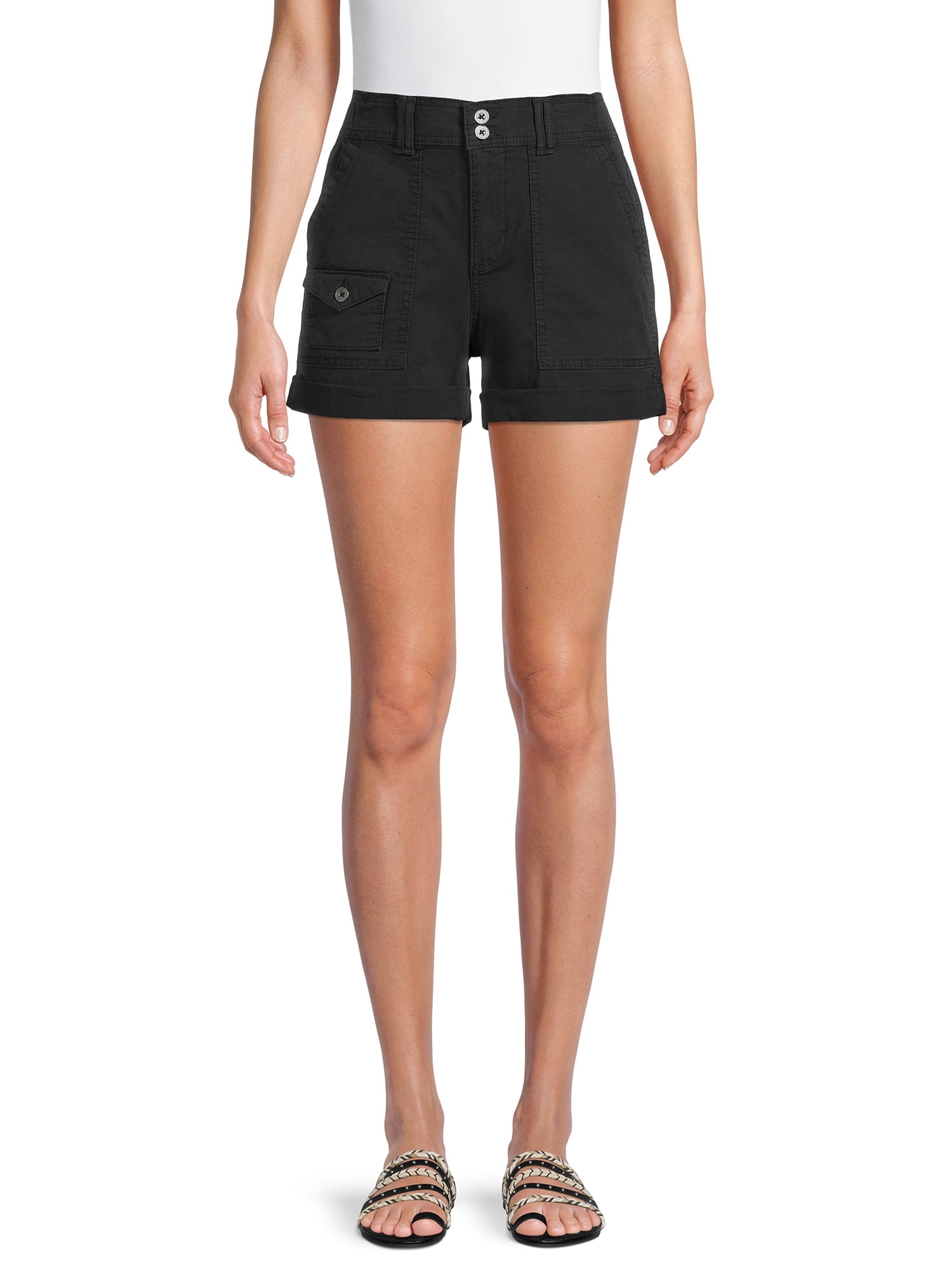 Time and Tru Women's Utility Shorts with Stretchy Elastic and Roomy ...