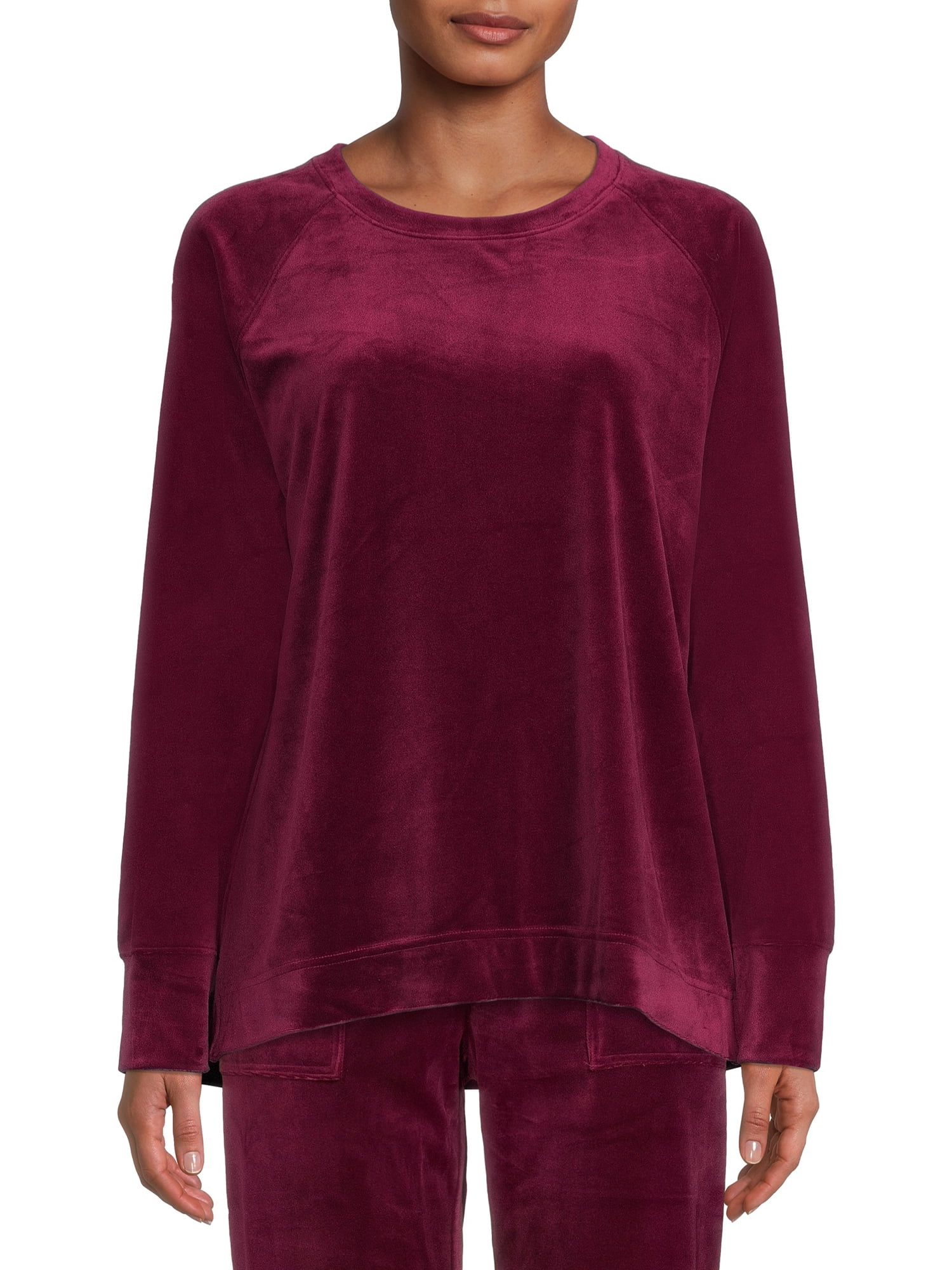 Time and Tru Women's Velour Lounge Sweatshirt - Walmart.com