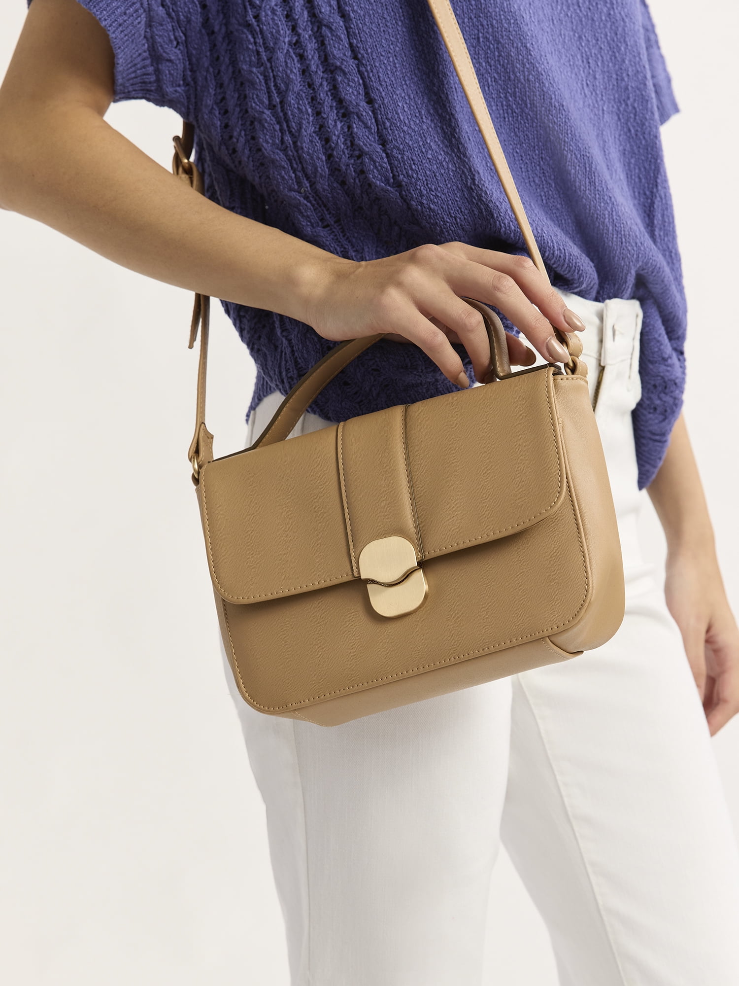 Time and Tru Women's Vida Crossbody Bag, Mocha Splash - Walmart.com