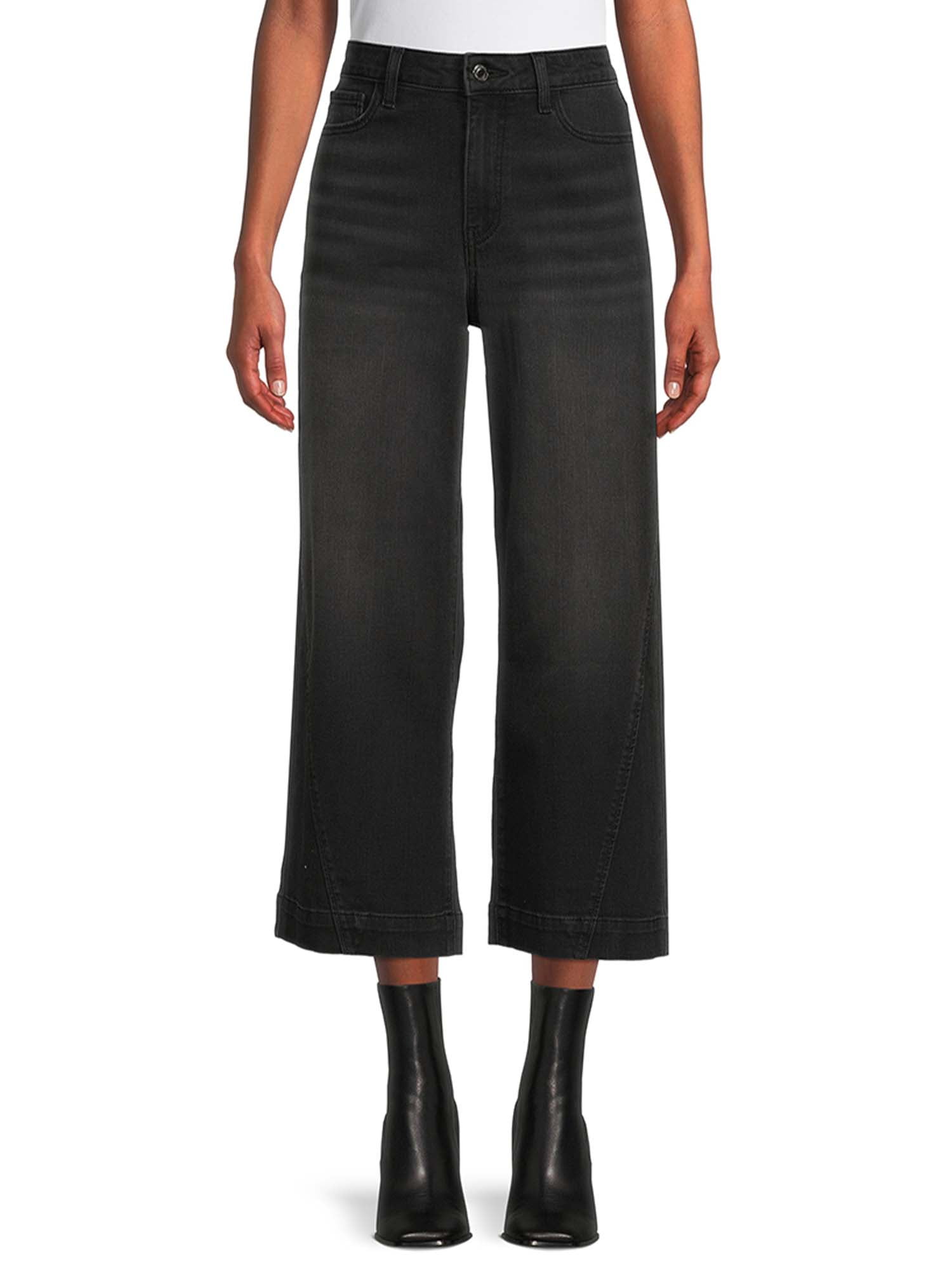 Time and Tru Women's Wide Leg Panel Jeans - Walmart.com
