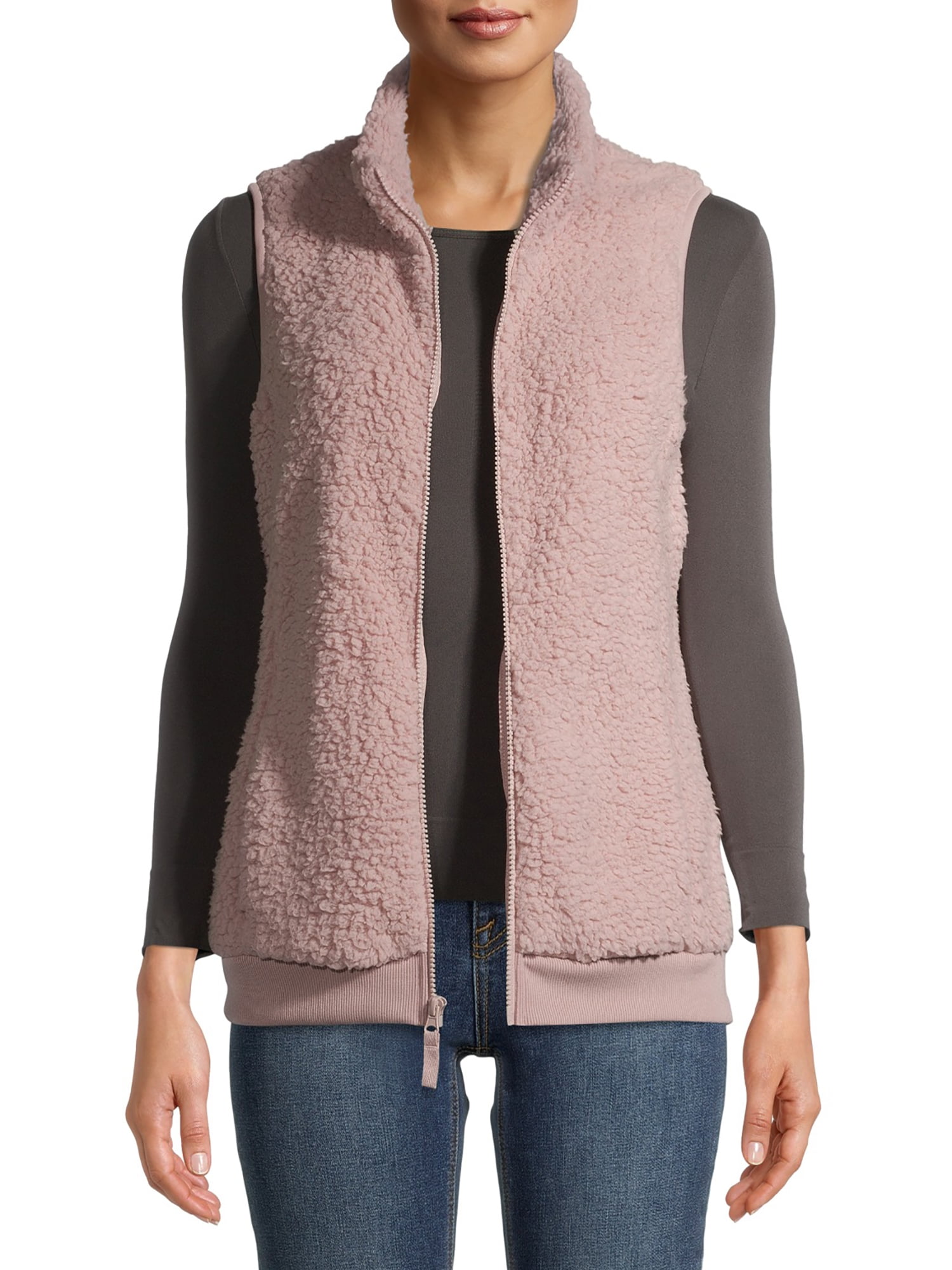 Time and Tru Women's & Women's Plus Size Plush Sherpa Vest - Walmart.com