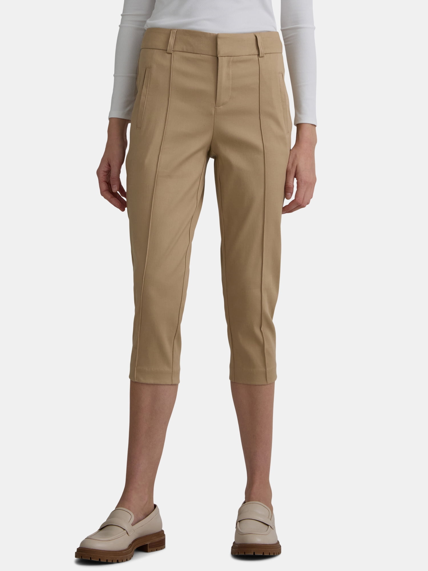 Time and Tru Women's Woven Capri Pants, Sizes 0-22 - Walmart.com