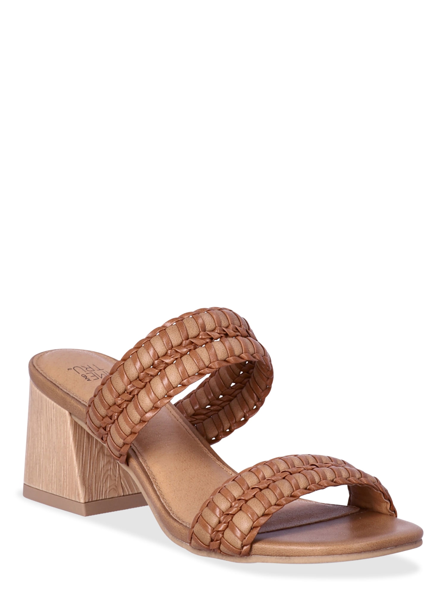 Time and Tru Women's Woven Double Band Sandals - Walmart.com