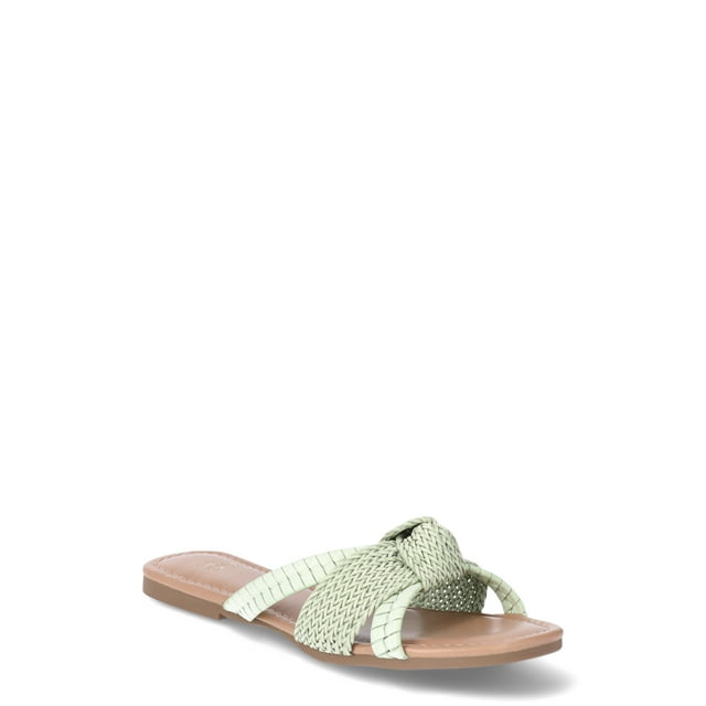 Time and Tru Women's Woven Knot Slide Sandal - Walmart.com