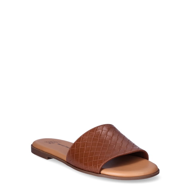 Time and Tru Women's Woven Slide Sandals - Walmart.com