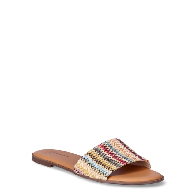 Time and Tru Women's Woven Slide Sandals - Walmart.com