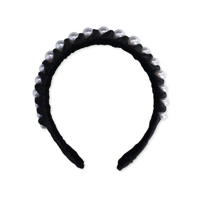 Time And Tru Womens Wrapped Velvet Headband With Faux Pearls