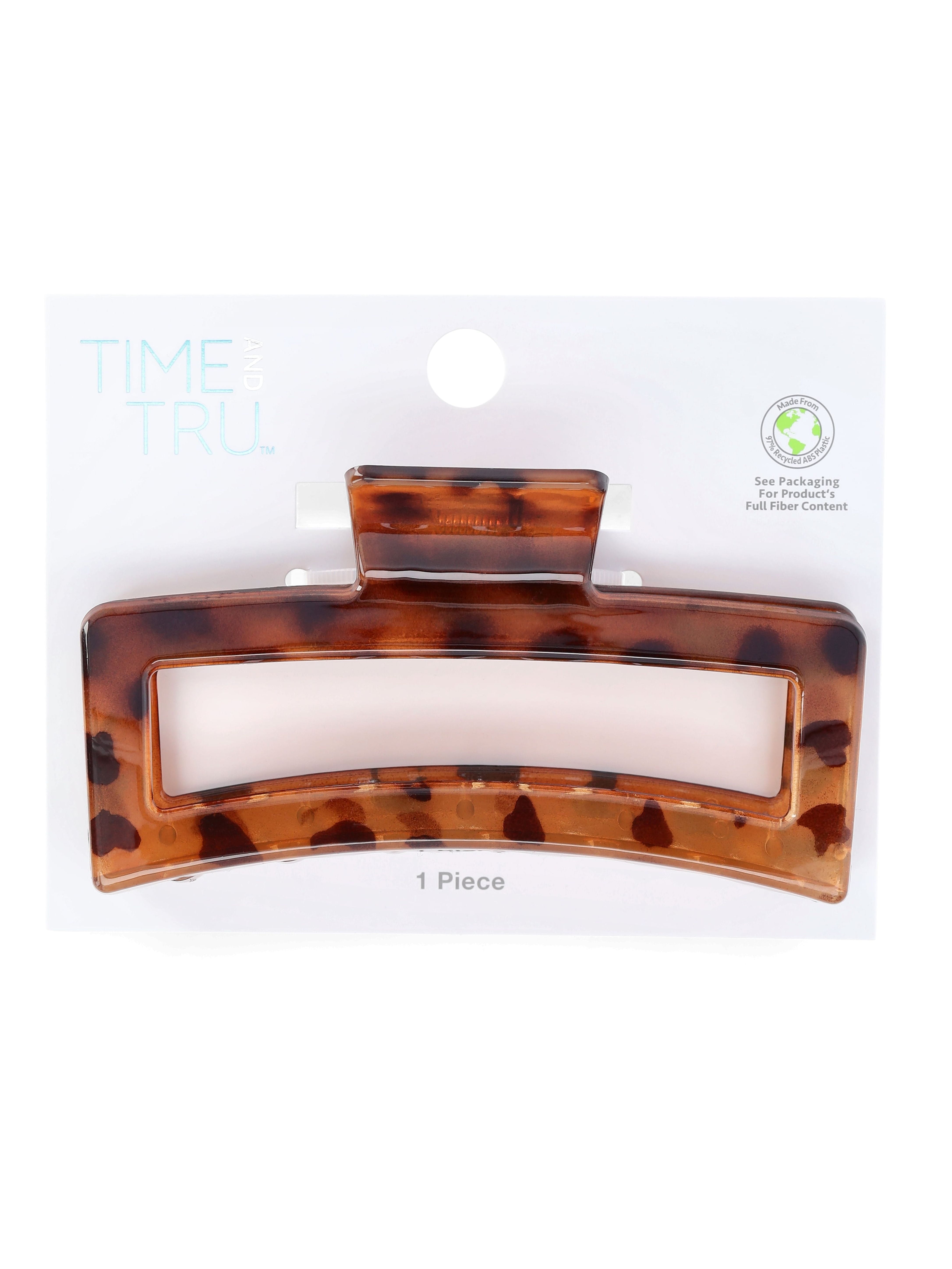 Time and Tru XL Claw Hair Accessory Brown Large Clip for All-Day Style ...