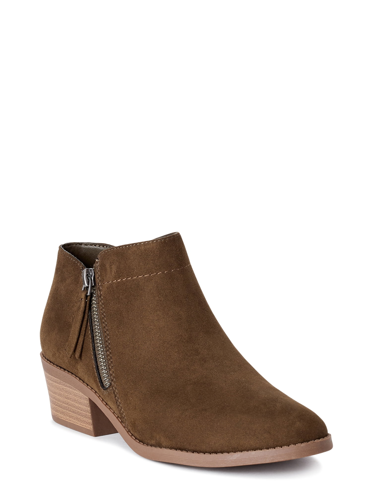 Time and Tru Women's Zipper Bootie, Wide Width Available - Walmart.com