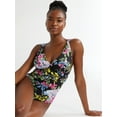 Time And Tru Womens And Plus Plunge V Neck One Piece Swimsuit Sizes S